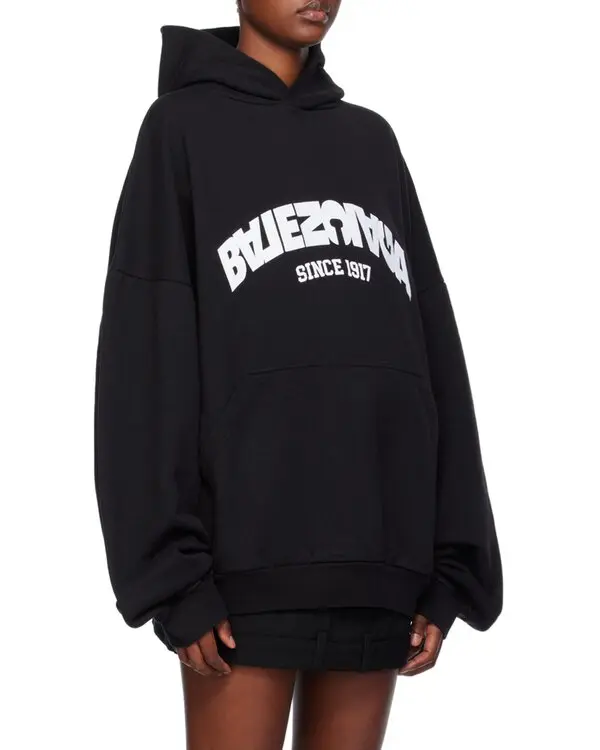 Balenciaga Flip Logo Oversized Hoodie - Black/white