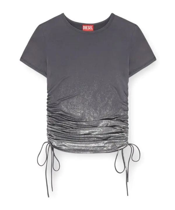 DIESEL® T-rey Drawstring Jersey Top - Grey