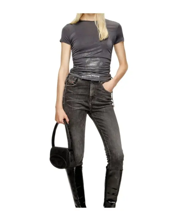 DIESEL® T-rey Drawstring Jersey Top - Grey