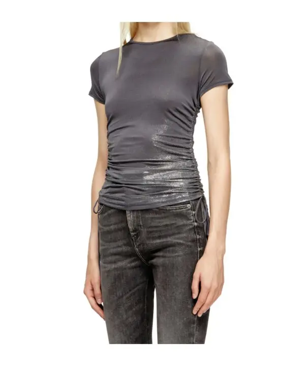 DIESEL® T-rey Drawstring Jersey Top - Grey