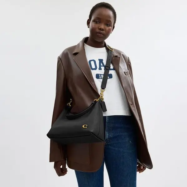COACH Shoulder Bag With Logo Detail - Black