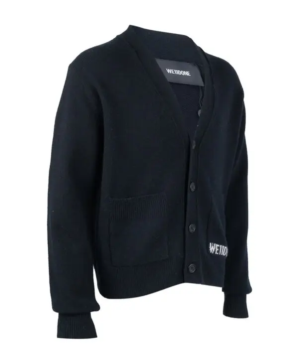 We11Done V-neck Button-up Jumper With Front Pockets