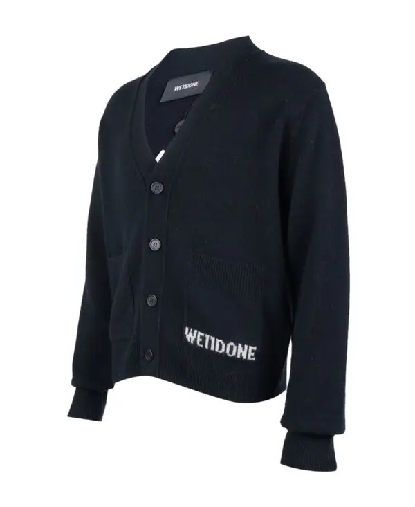 We11Done V-neck Button-up Jumper With Front Pockets