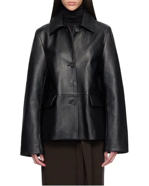 TOTEME Leather Button-up Jacket