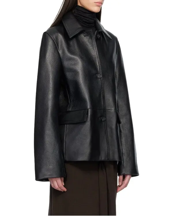 TOTEME Leather Button-up Jacket