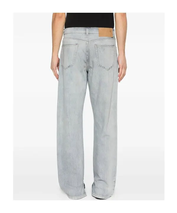 MAISON MARGIELA Distressed Logo Patch Jeans - Gray