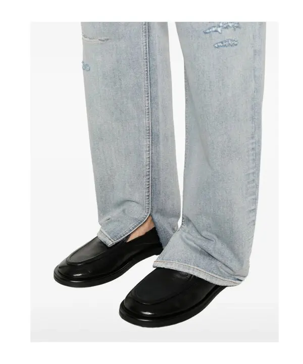 MAISON MARGIELA Distressed Logo Patch Jeans - Gray