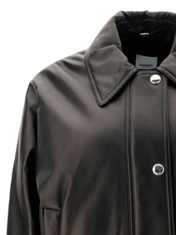 Burberry Equestrian Knight Embroidered Leather Jacket