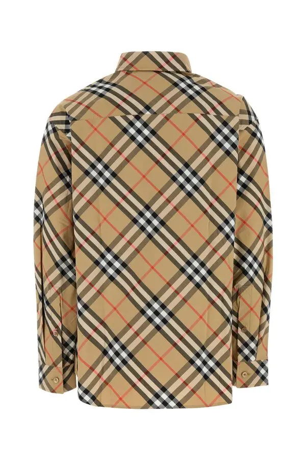 Burberry Long Sleeve Checked Shirt - Black