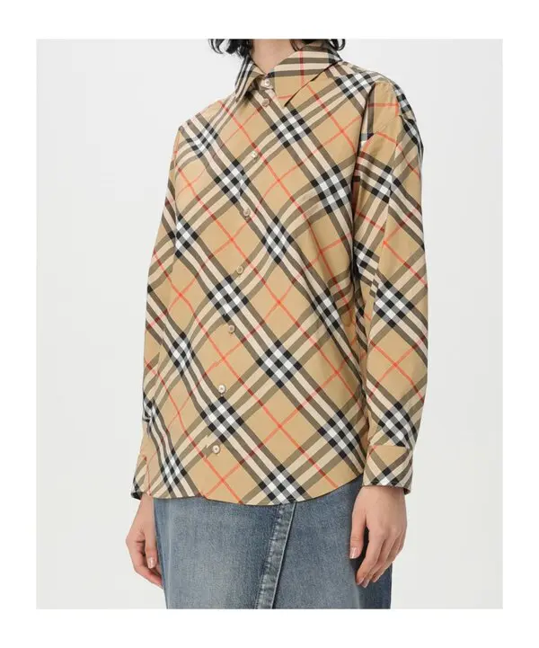 Burberry Long Sleeve Checked Shirt - Black