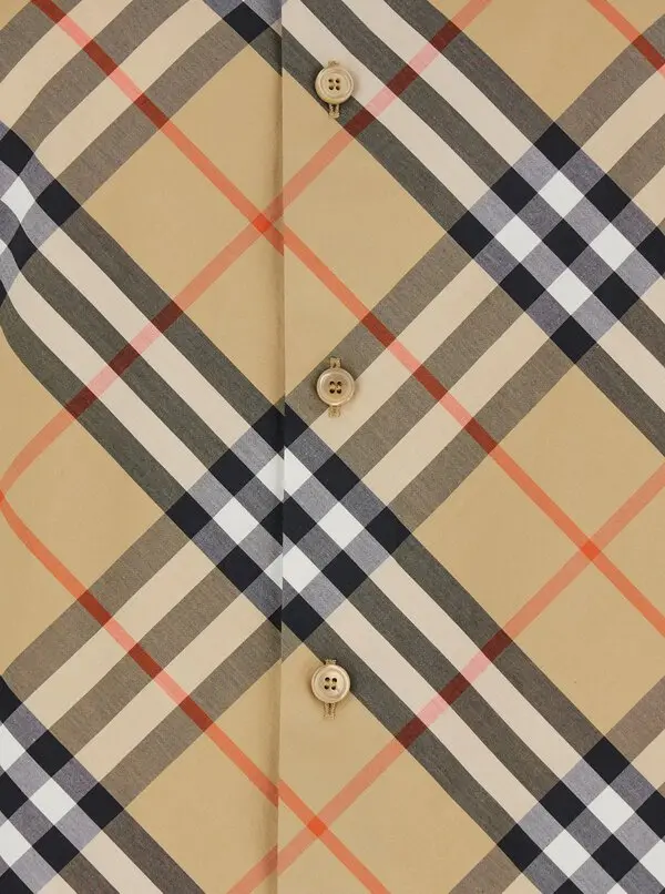 Burberry Long Sleeve Checked Shirt - Black