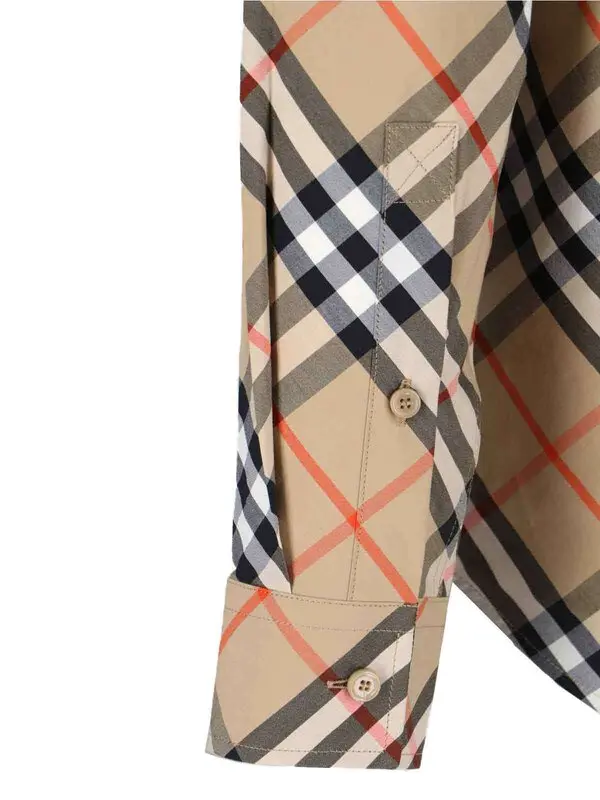 Burberry Long Sleeve Checked Shirt - Black