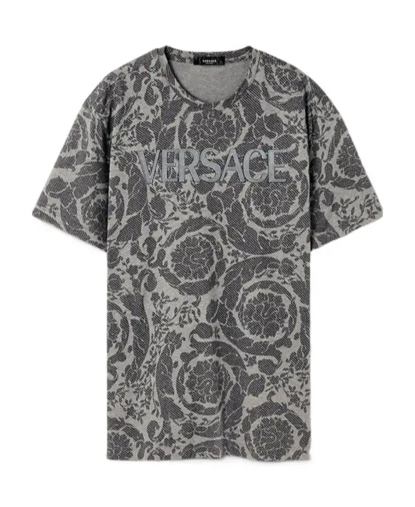 Versace Barocco Silhouette Crewneck T-shirt - Gray