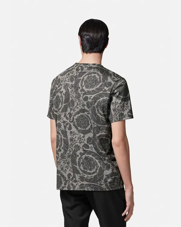 Versace Barocco Silhouette Crewneck T-shirt - Gray