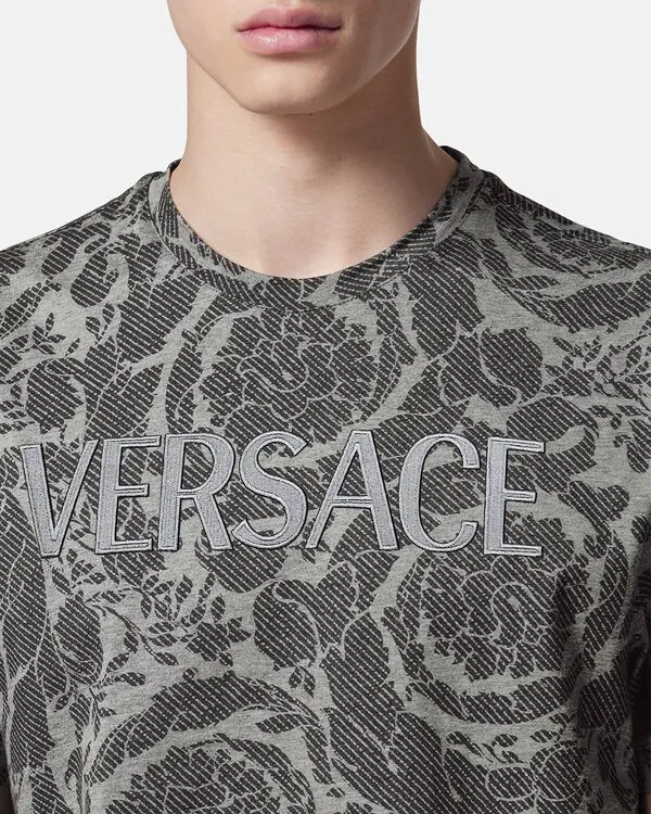 Versace Barocco Silhouette Crewneck T-shirt - Gray