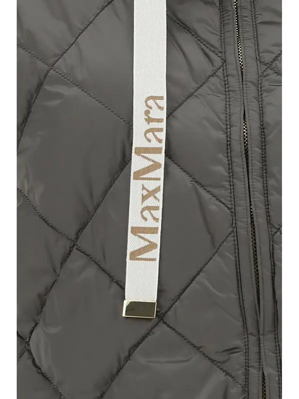 Max Mara Sleeveless Quilted Vest With High Collar