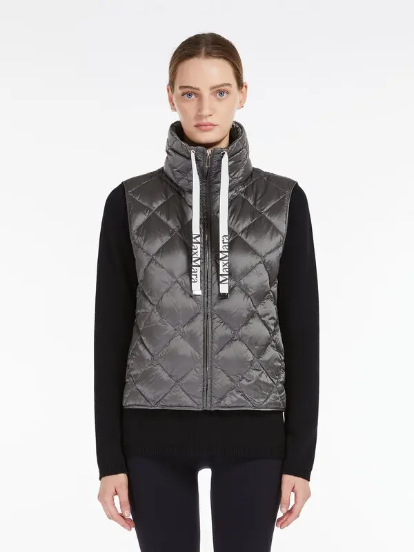 Max Mara Sleeveless Quilted Vest With High Collar