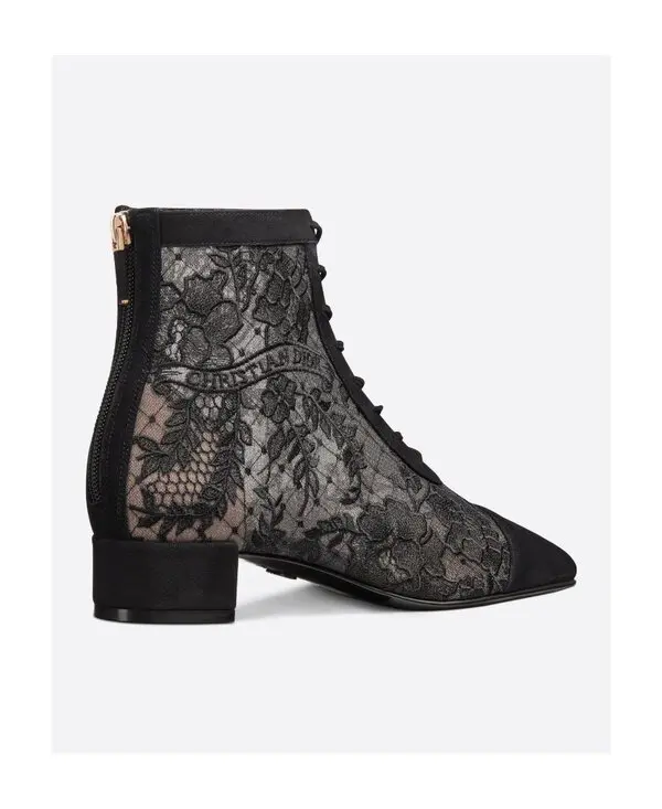 Dior Naughtily-d Lace Embroidered Ankle Boots