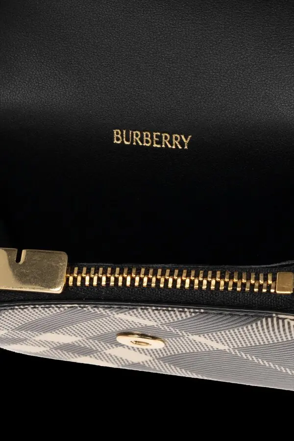 Burberry Check Pattern Folded Wallet - Black