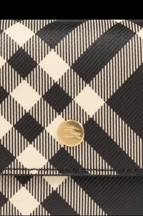 Burberry Check Pattern Folded Wallet - Black