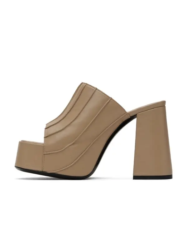 By Far High Heeled Platform Sandals - Brown