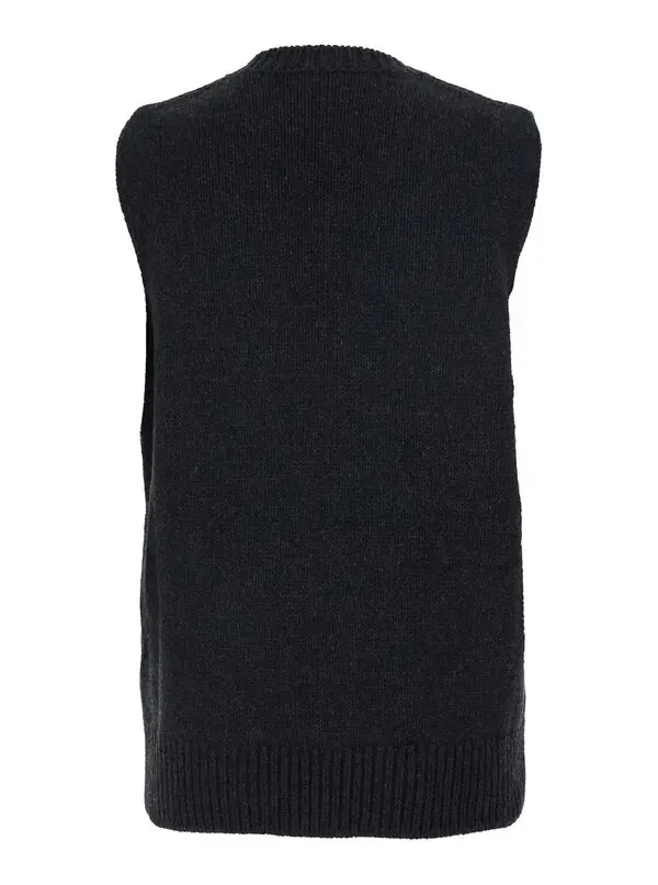 THE ROW V-neck Sleeveless Sweater With Patch Pocket