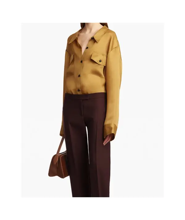 Khaite Matteo Long-sleeved Blouse - Brown