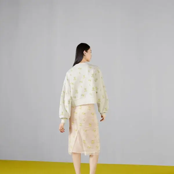 Gucci Floral Embroidered Cotton Sweatshirt