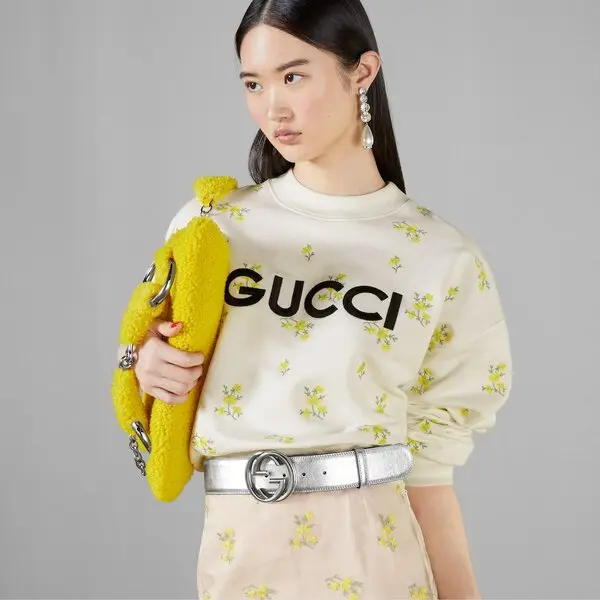 Gucci Floral Embroidered Cotton Sweatshirt