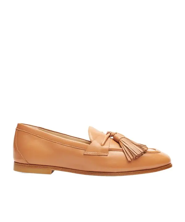 STUART WEITZMAN Tassel Detail Loafers - Tan