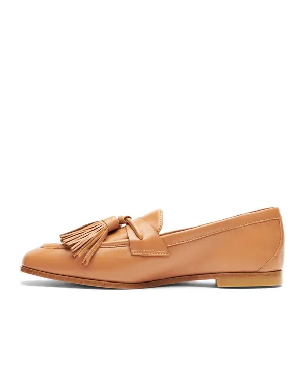 STUART WEITZMAN Tassel Detail Loafers - Tan