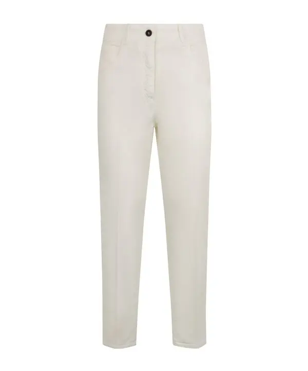 Peserico Slim Straight-leg Pants - White