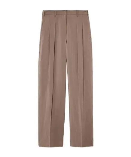 JOSEPH Tarn Pleated Silk-blend Drill Wide-leg Pants