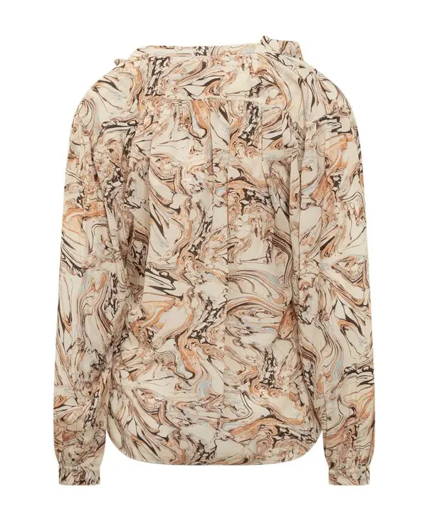 Isabel Marant Étoile Tiphaine Marble-print Silk Blouse