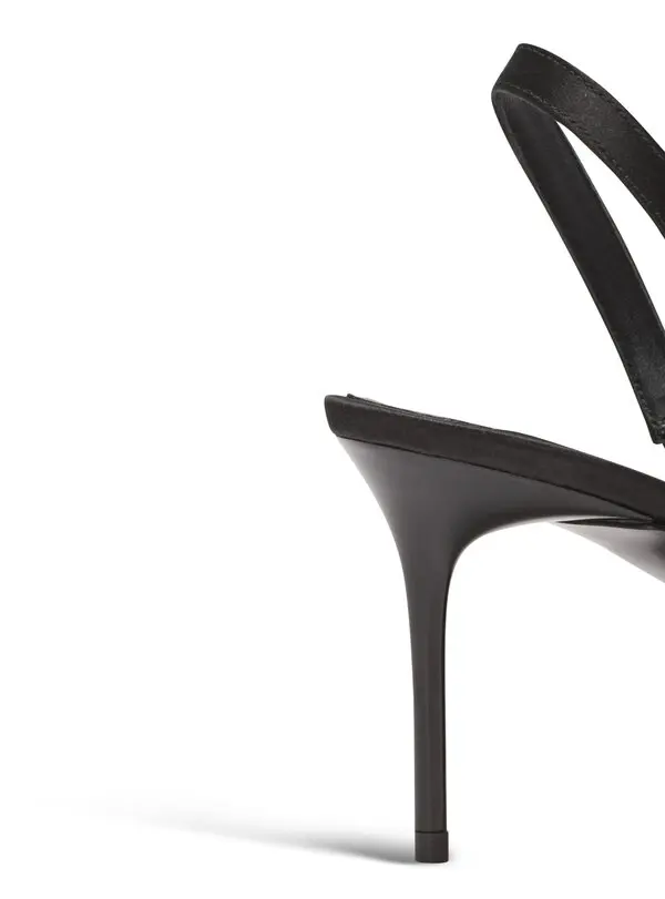 Balmain Piercing Detailed Satin Slingback Pumps