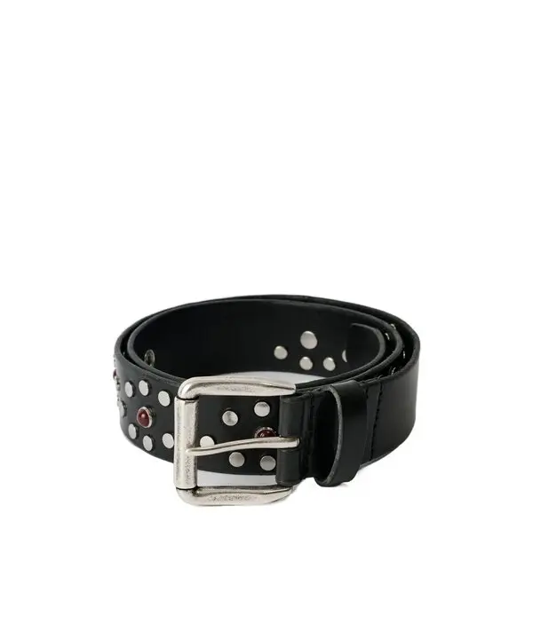 Our Legacy Vortext Studded Belt - Slow Black Arid Bull Hide