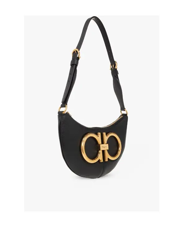 FERRAGAMO Gancio Leather Shoulder Bag