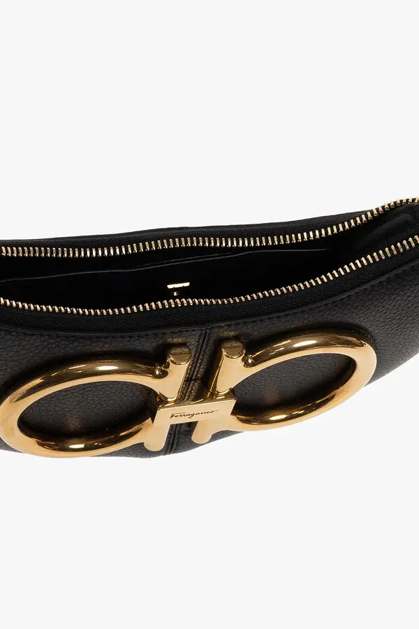 FERRAGAMO Gancio Leather Shoulder Bag