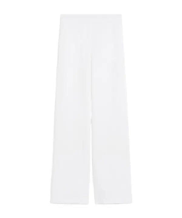 Max Mara Viscose And Linen Canvas Trousers - White