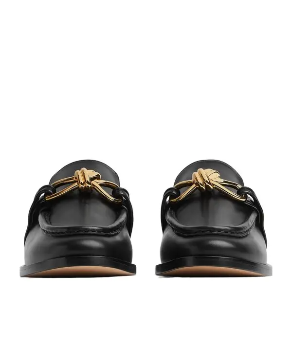 Bottega Veneta Astaire Loafers With Gold Tone Detail - Black