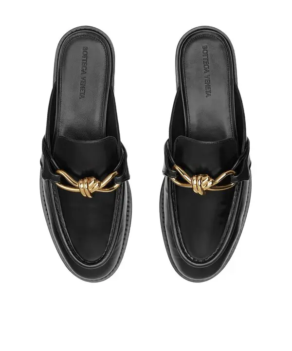 Bottega Veneta Astaire Loafers With Gold Tone Detail - Black
