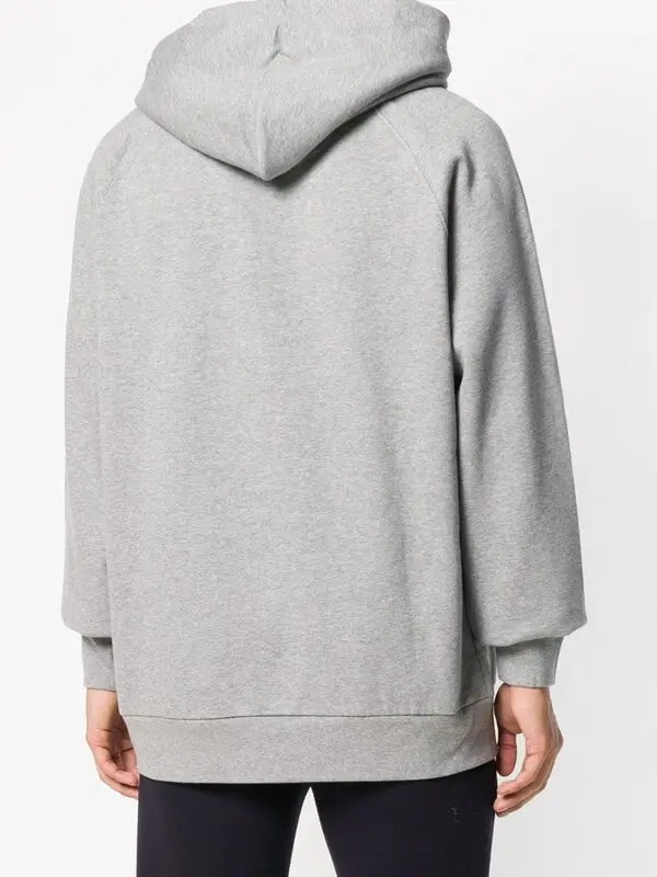 Burberry Embroidered Logo Hooded Sweater - Gray
