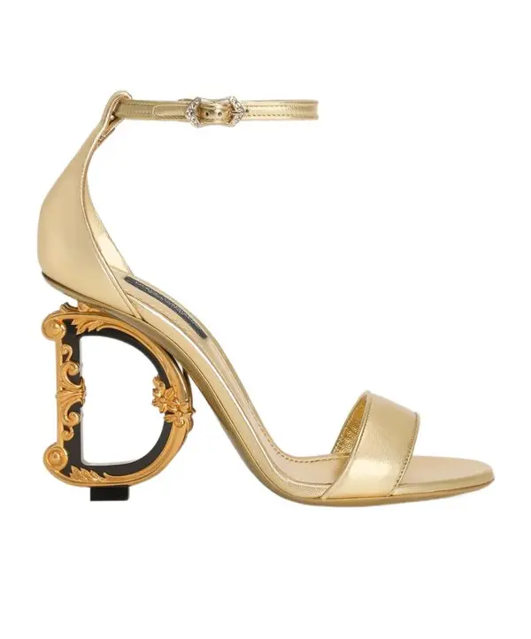 Dolce & Gabbana Baroque Dg Heel Sandals - Gold