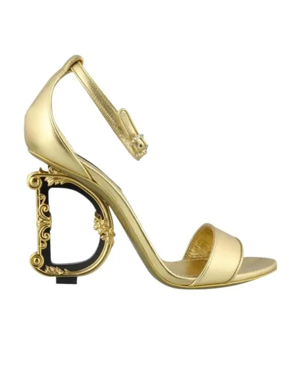 Dolce & Gabbana Baroque Dg Heel Sandals - Nude