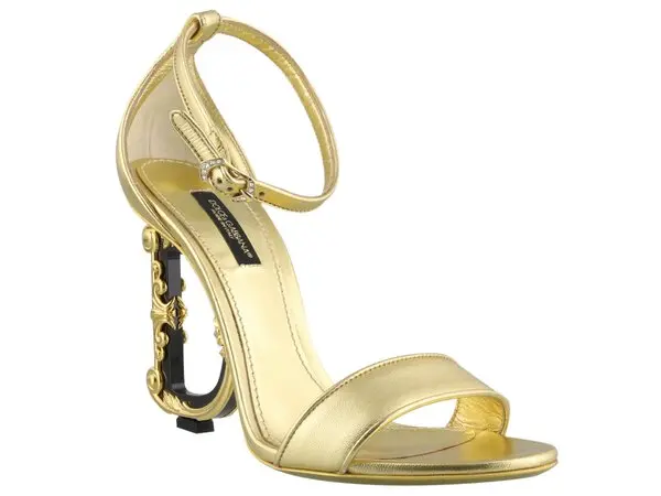 Dolce & Gabbana Baroque Dg Heel Sandals - Nude