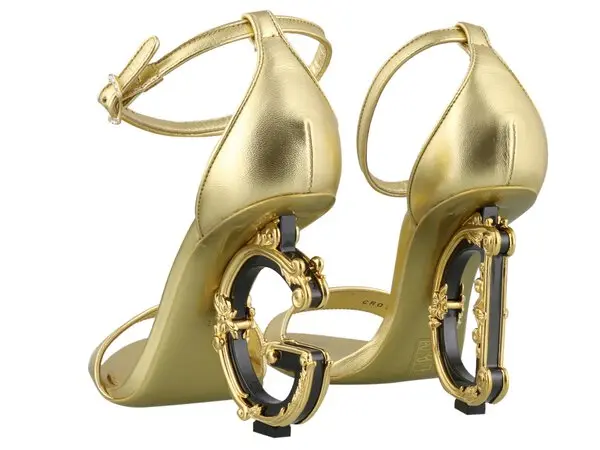 Dolce & Gabbana Baroque Dg Heel Sandals - Nude