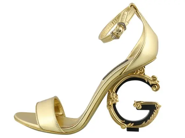 Dolce & Gabbana Baroque Dg Heel Sandals - Nude
