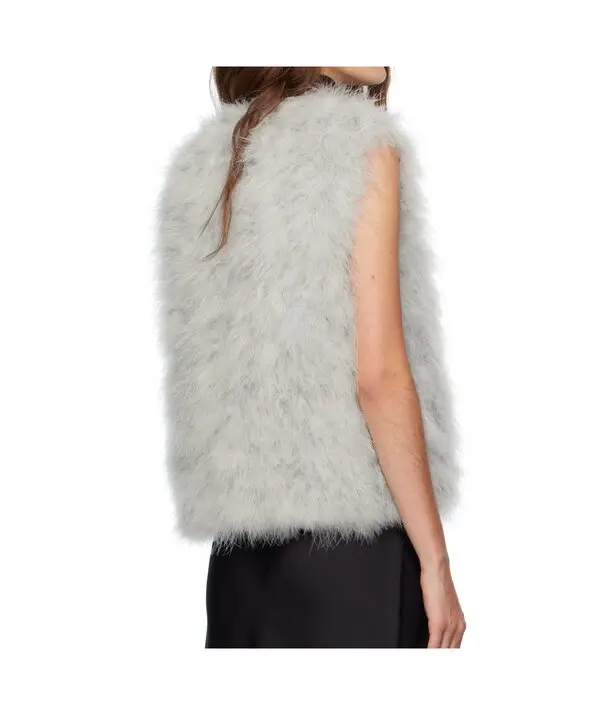 YVES SALOMON Cropped Feather Vest - Green