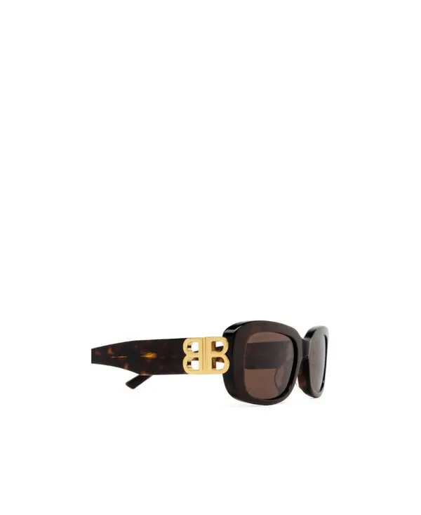 Balenciaga Logo Rectangle Sunglasses - Brown