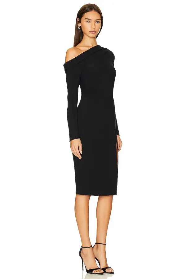Theory Off-the-shoulder Midi Dress With Front Slit